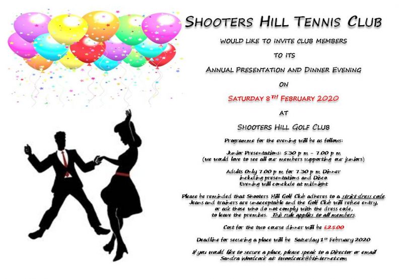 News Update- Monday 13th January 2020 – Shooters Hill Tennis Club